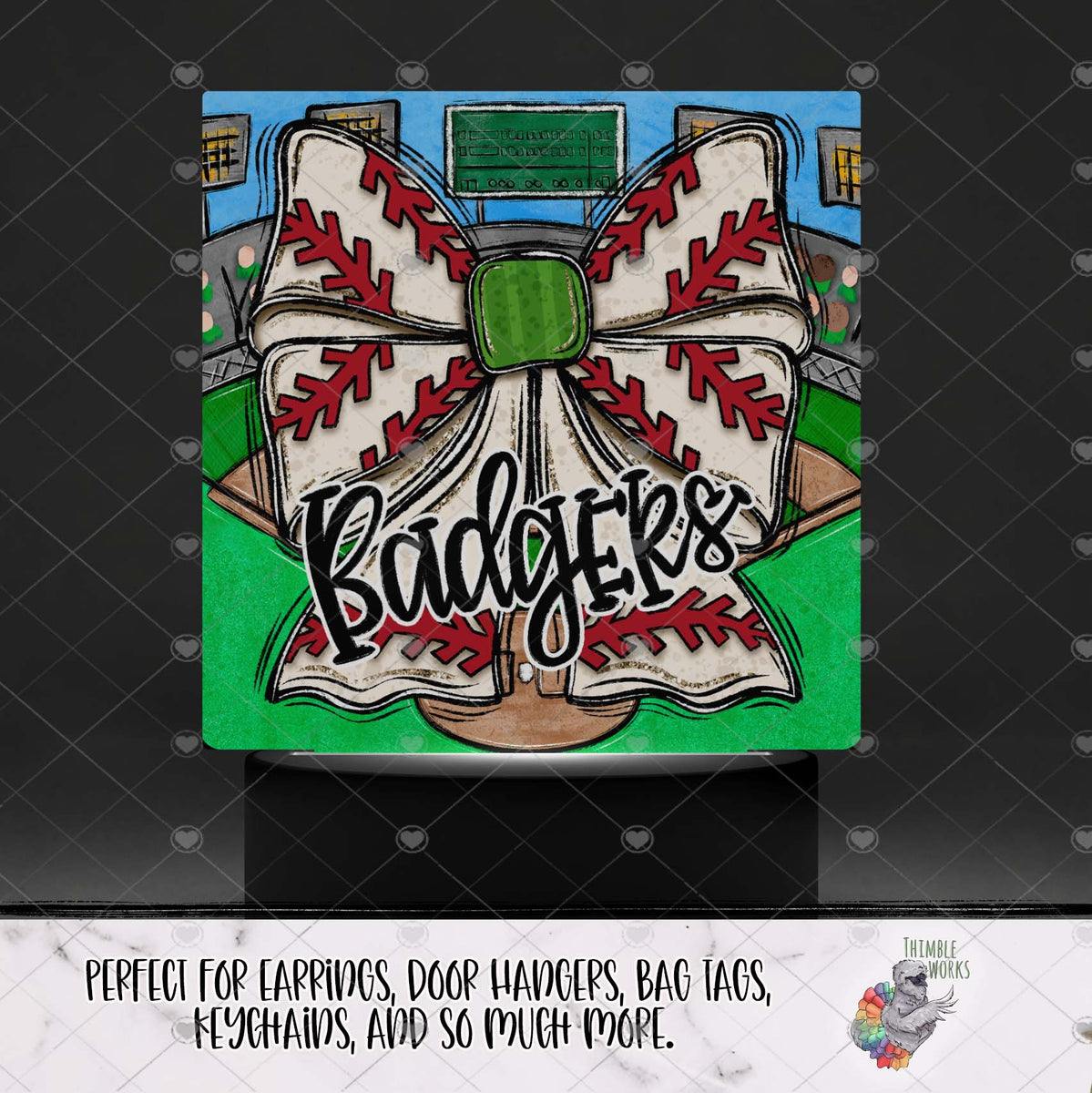 Badgers Sports Square Light Base Design – ThimbleWorks