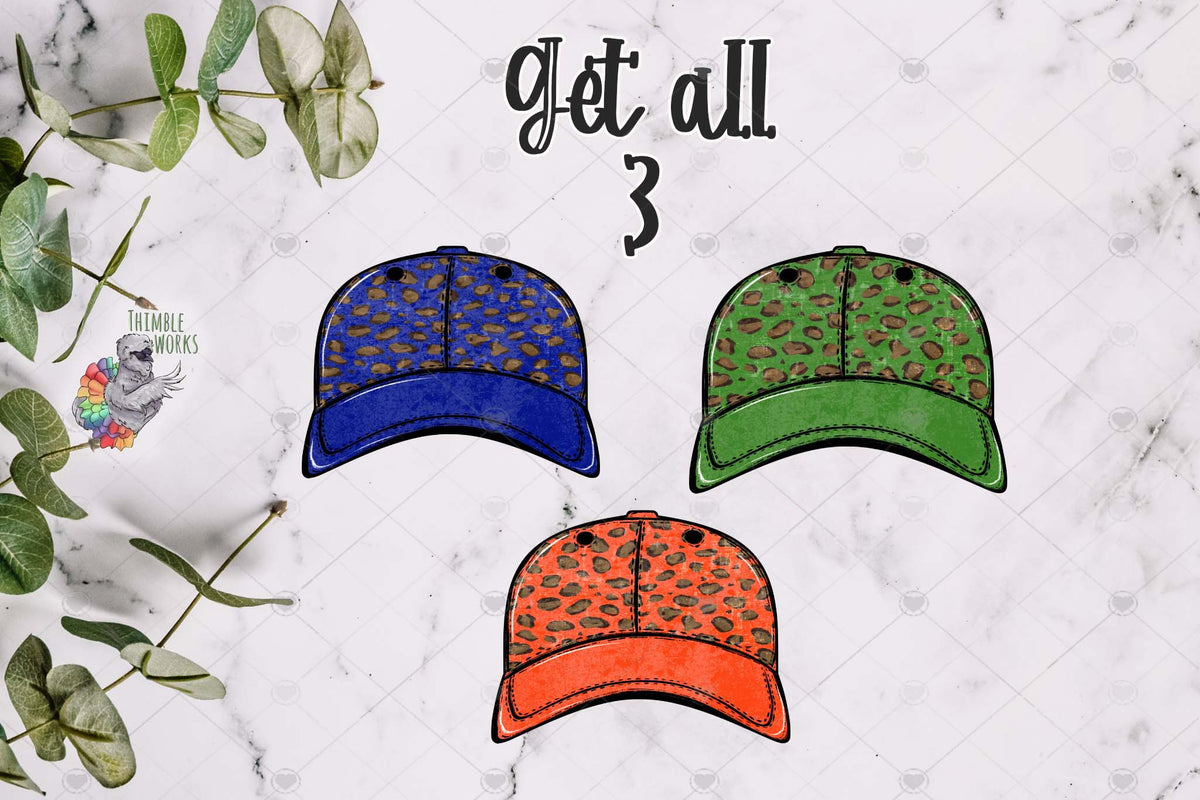 Distressed Leopard Baseball Cap Design Bundle – ThimbleWorks