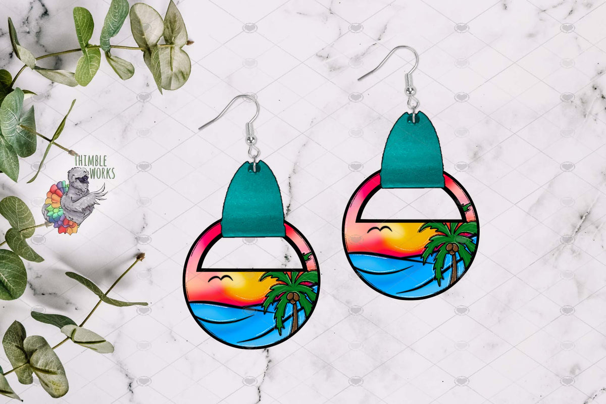 Sunset Half Round with Leather Sublimation Design – ThimbleWorks