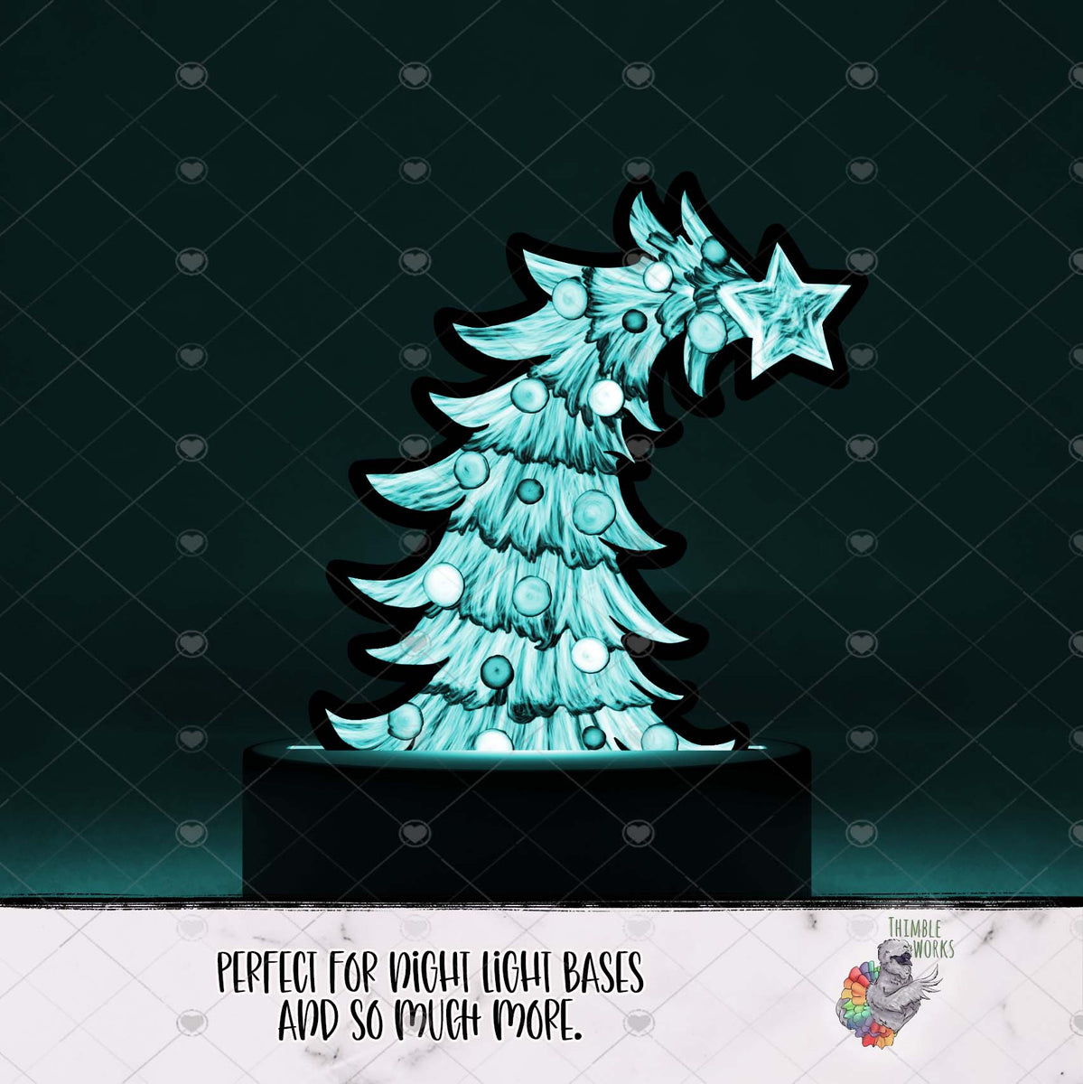 Blue and Purple Whimsical Christmas Tree Light Base Design – ThimbleWorks