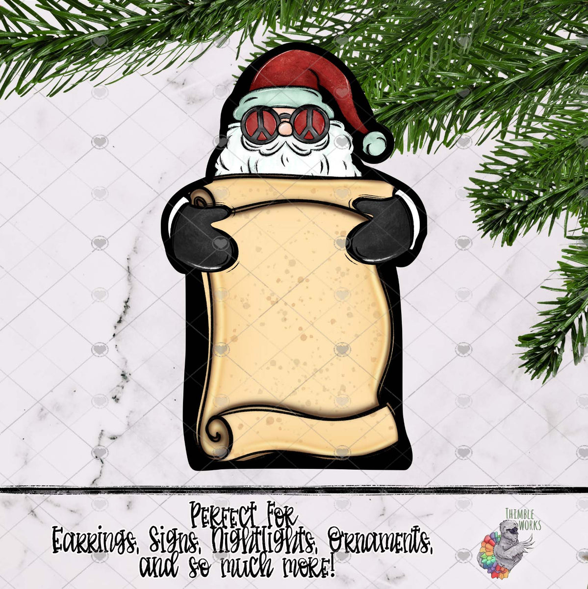 Red Hippie Santa Scroll Design – ThimbleWorks