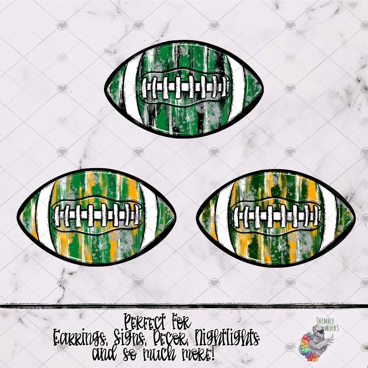 Messy Green Football Design Bundle – ThimbleWorks