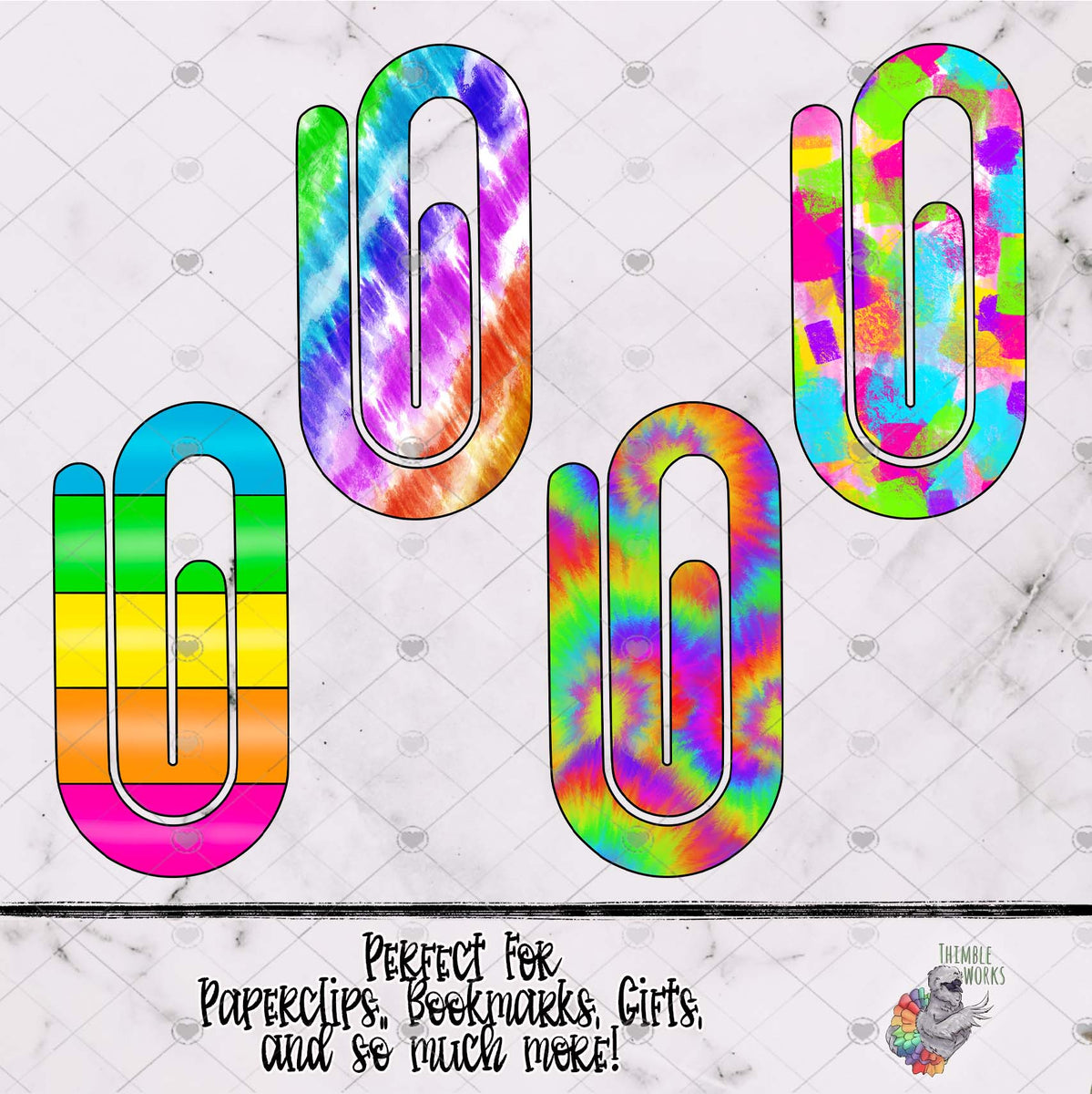Neon Paperclip Sublimation Design Bundle – ThimbleWorks