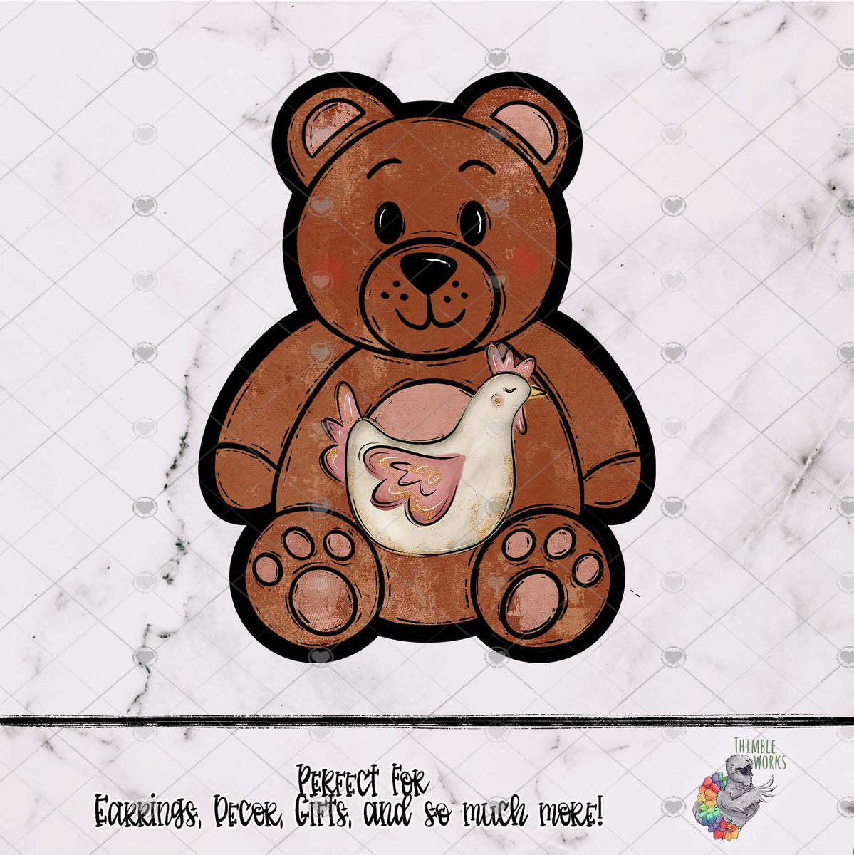 Rustic Chicken Teddy Bear Design – ThimbleWorks