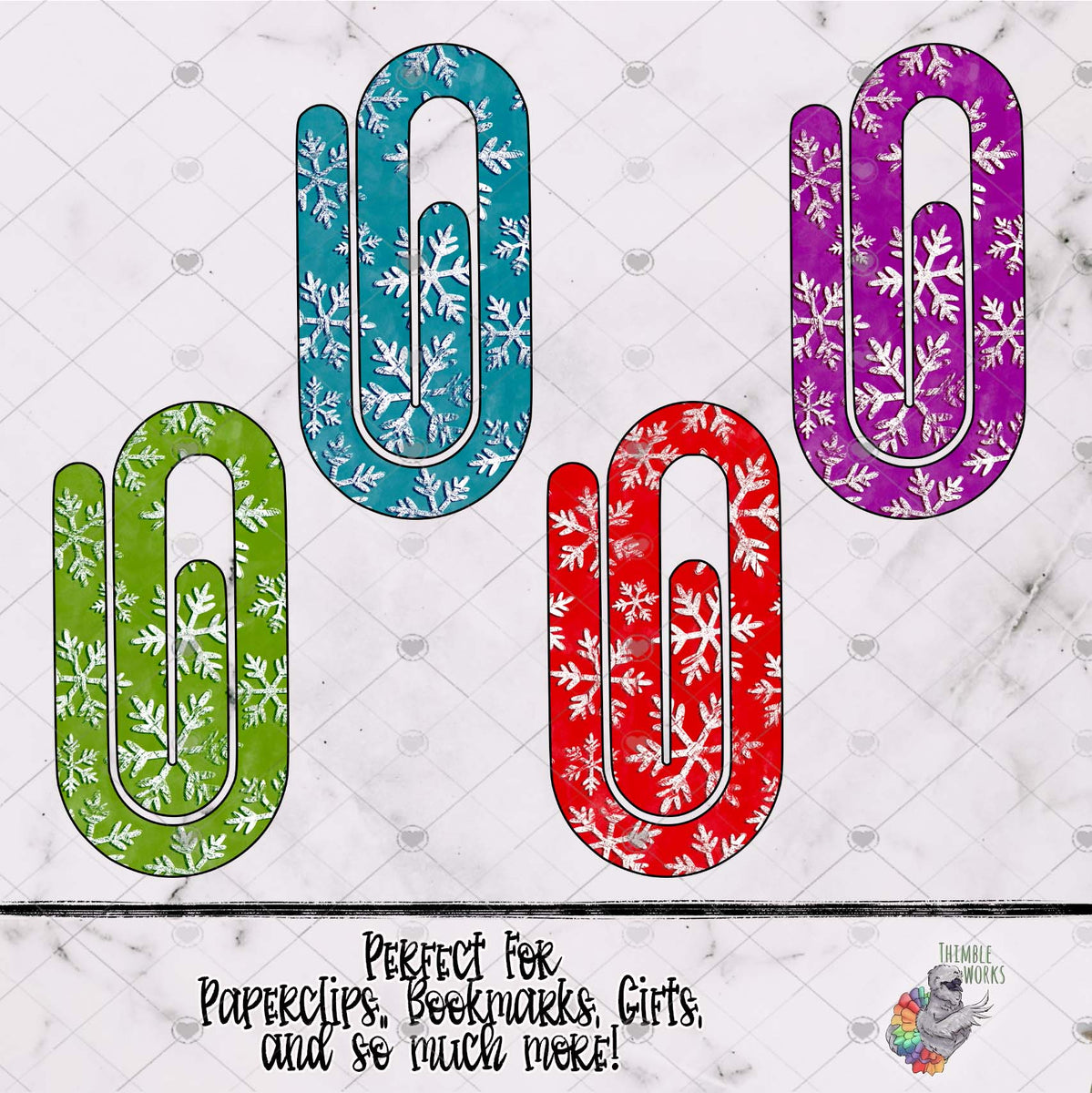 Snowflake Paperclip Sublimation Design Bundle – ThimbleWorks