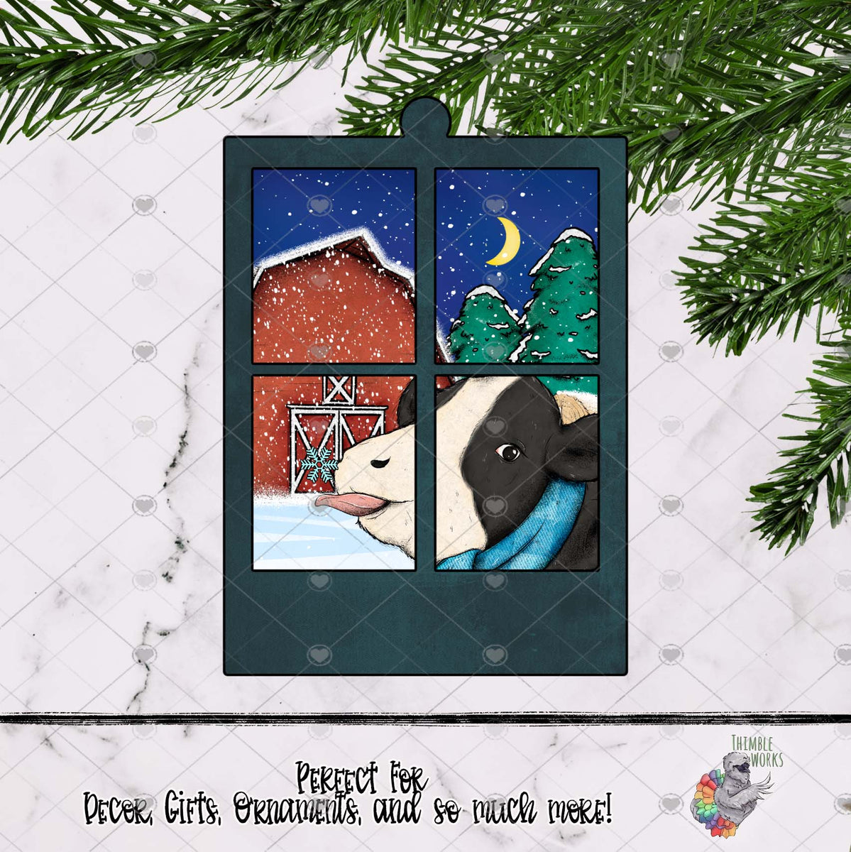 Snowflake Cow Window Frame Design – ThimbleWorks