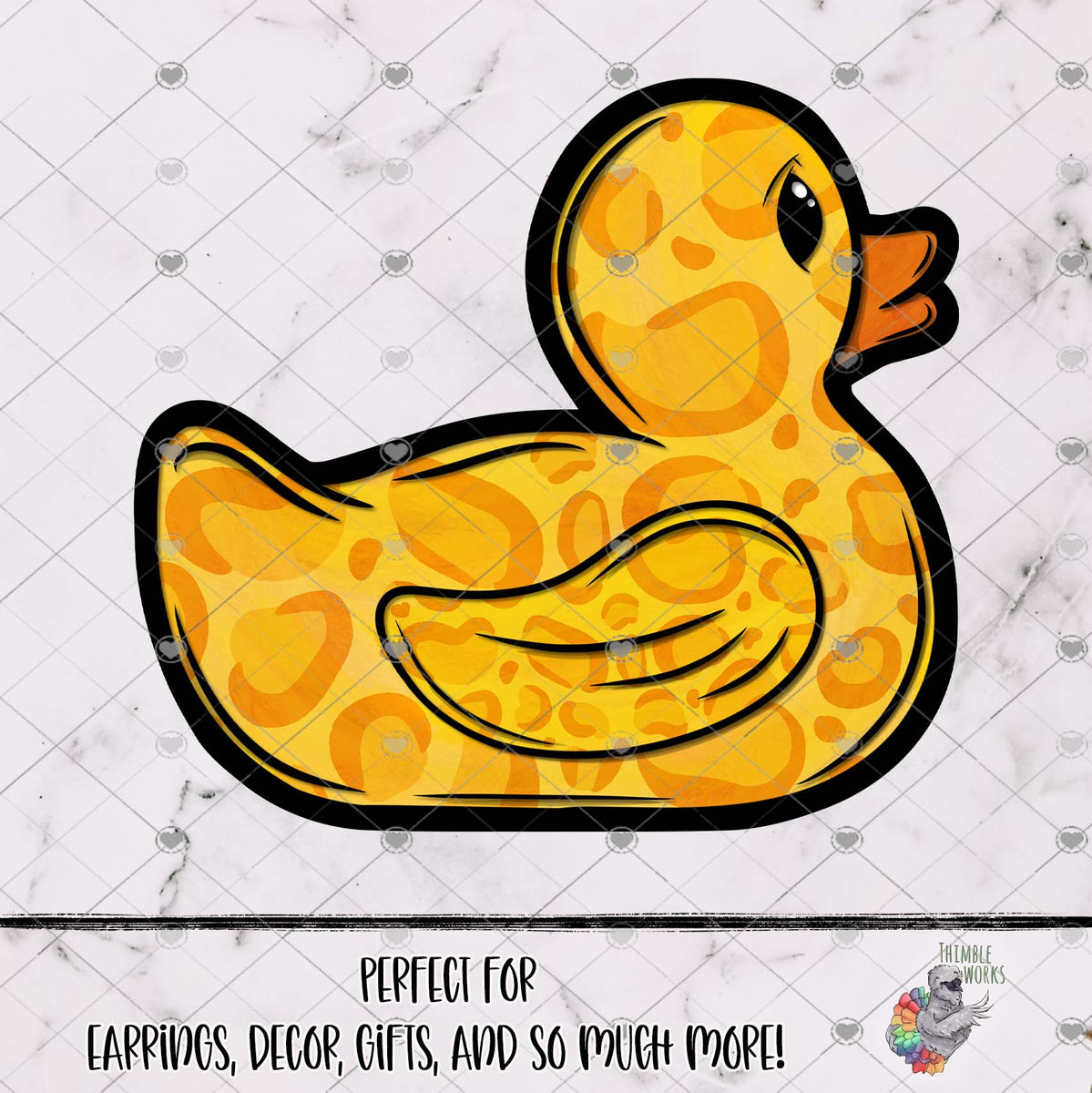 Yellow Leopard Rubber Duck Design – ThimbleWorks