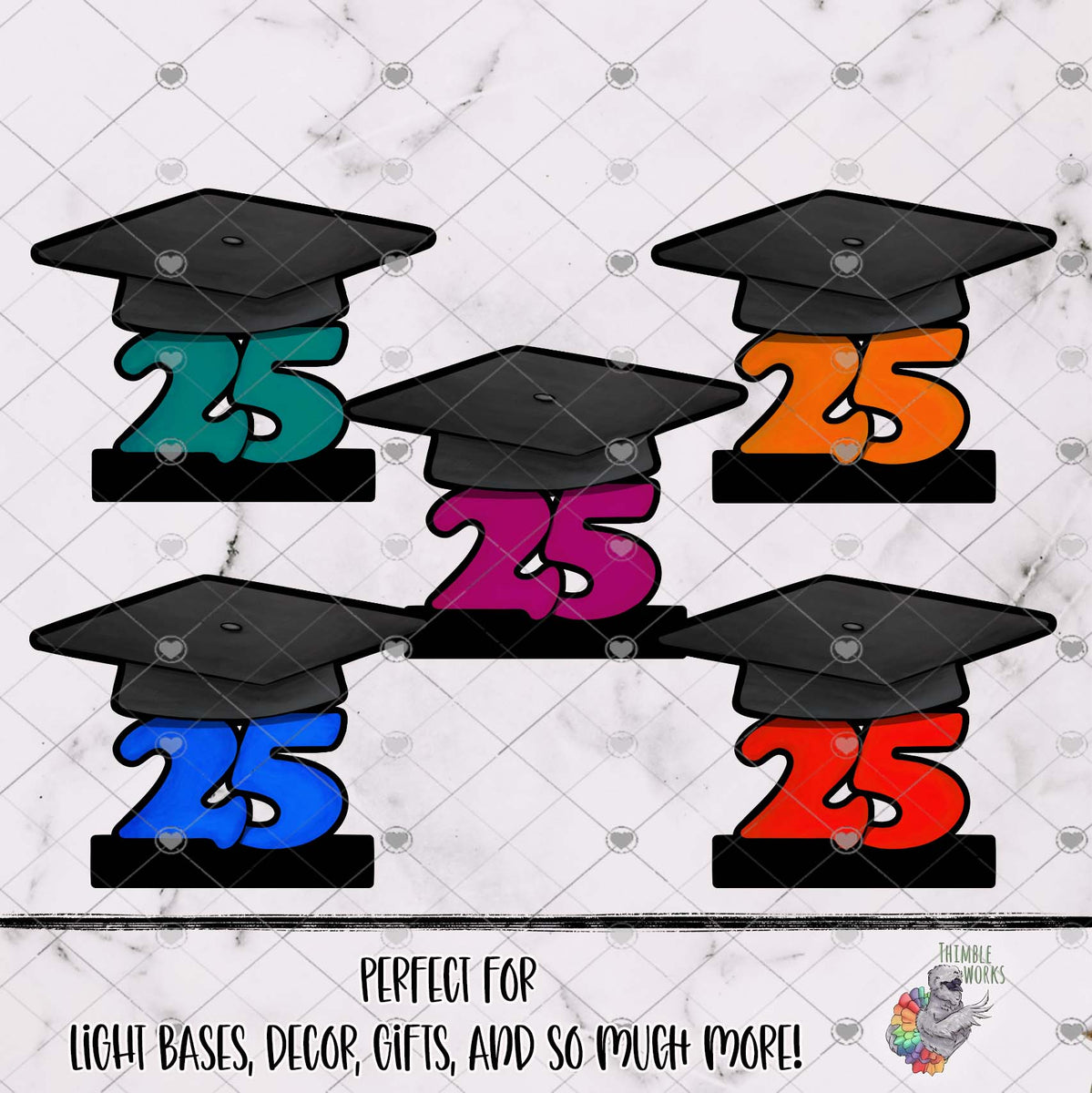 Graduation Cap 25 Light Base Design Bundle – ThimbleWorks